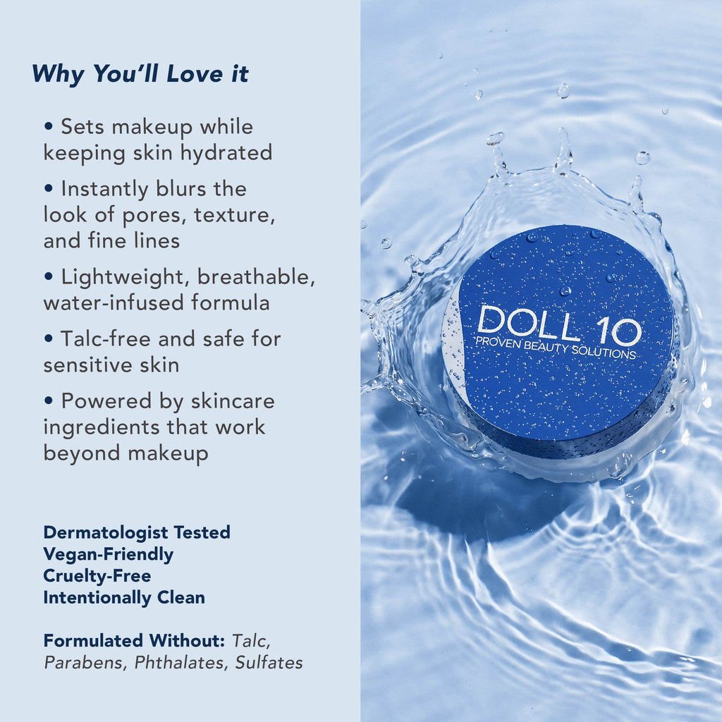 WaterBlur Powder Talc-Free Setting Powder with Blur and Set brush ...